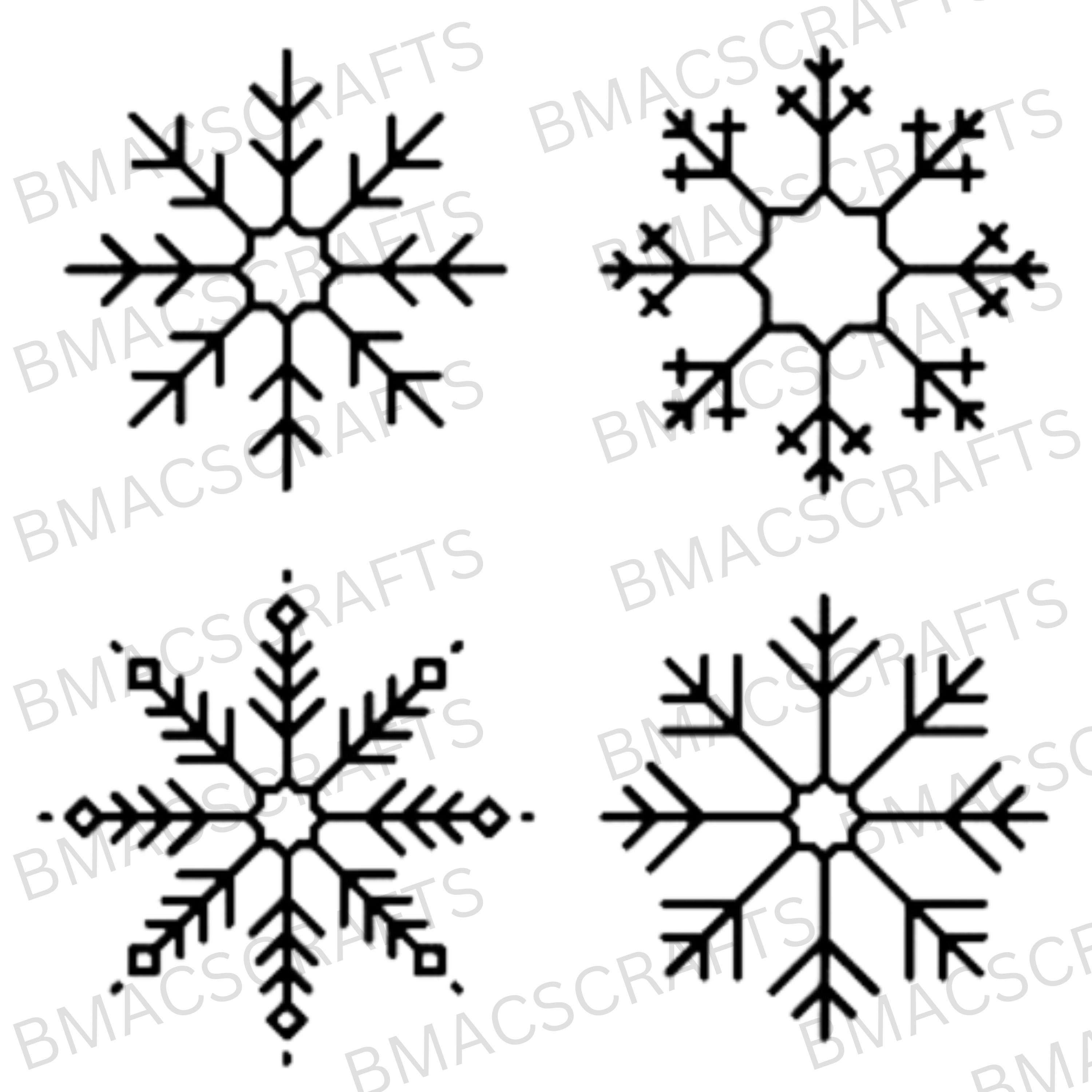 12 Different Snowflake Designs Digital SVG - Etsy