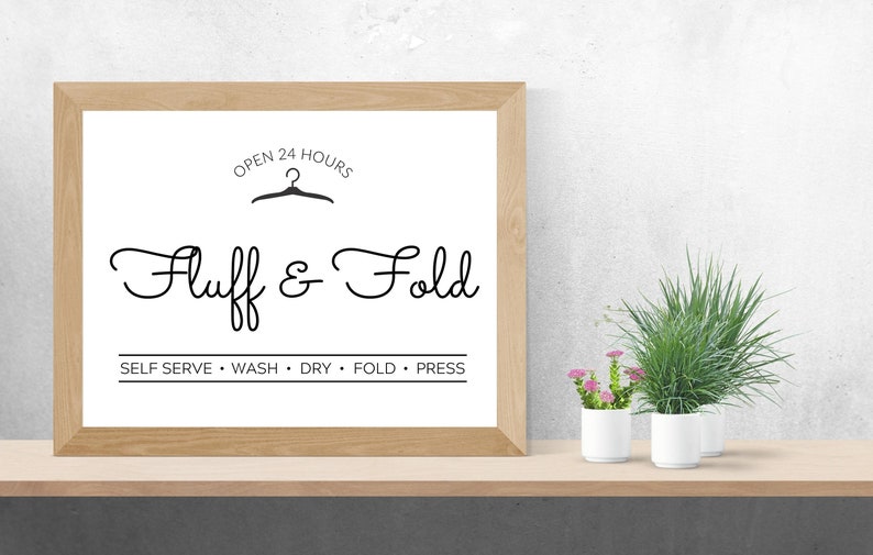 Fluff and Fold Laundry Sign Printable Download, Farmhouse Laundry Sign ...