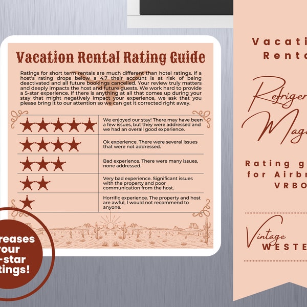 Short Term Rental Rating Refrigerator Magnet Modern Mountain Forest ...