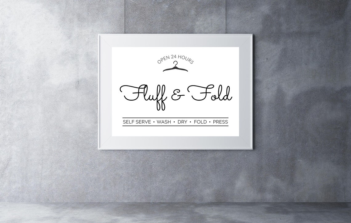 Fluff and Fold Laundry Sign Printable Download, Farmhouse Laundry Sign ...