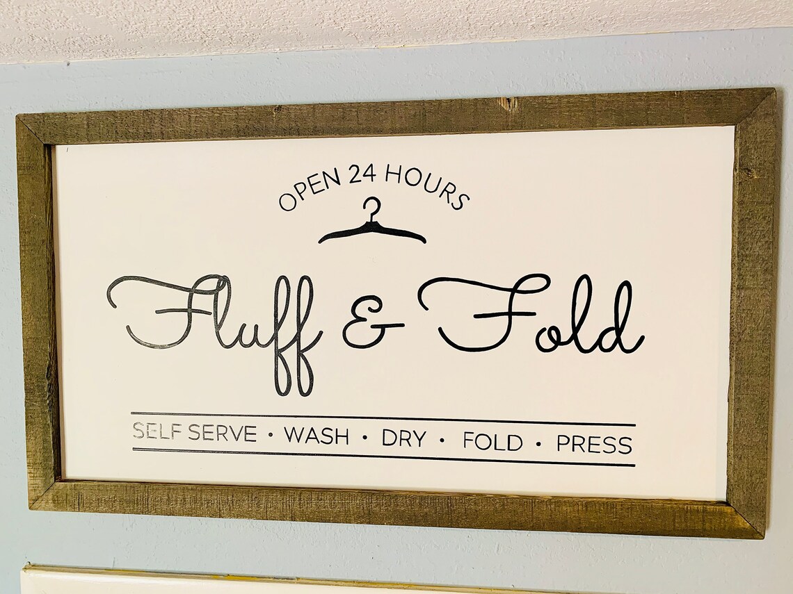 Fluff and Fold Laundry Sign Printable Download, Farmhouse Laundry Sign ...