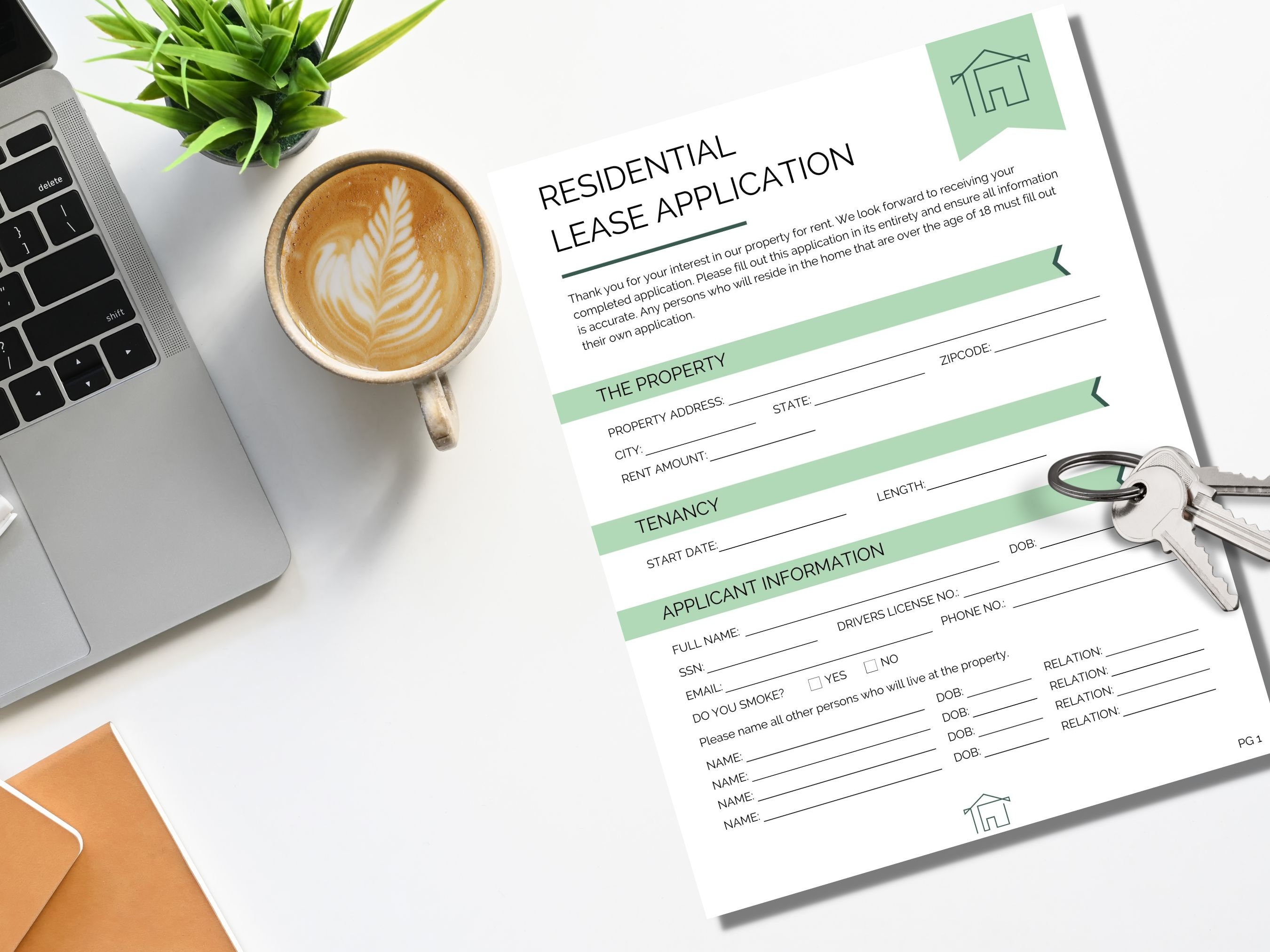 Printable Lease Application Template for Landlords and Property ...