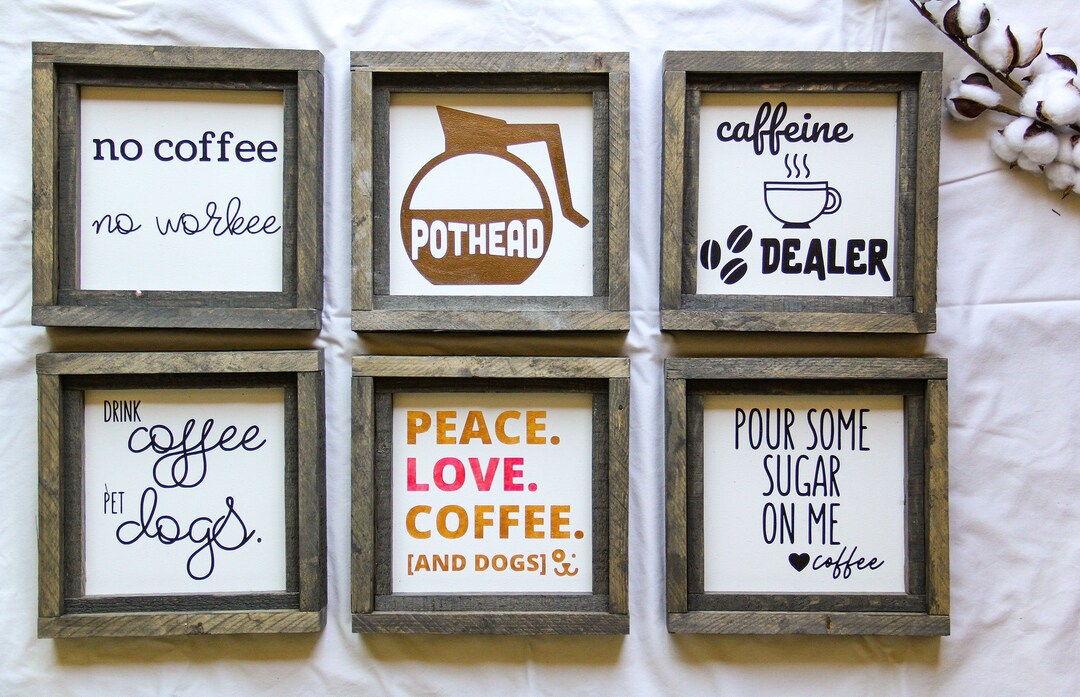 Coffee Bar Sign Downloads Set of 6 // Farmhouse Coffee Sign Prints ...