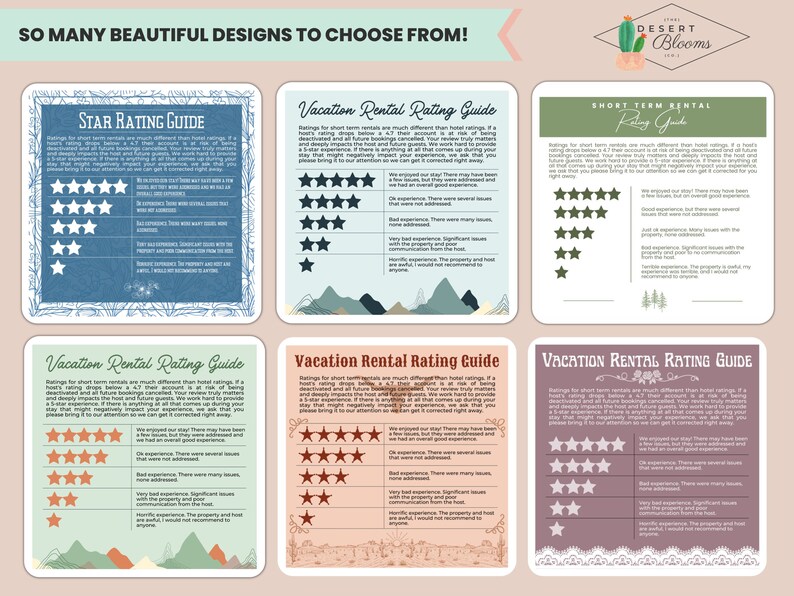 Short Term Rental Rating Refrigerator Magnet | Modern Mountain Forest ...