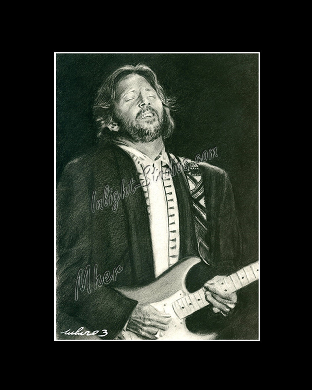 Eric Clapton, Singer/songwrider, Charcoal Drawing, Direct From Artist ...