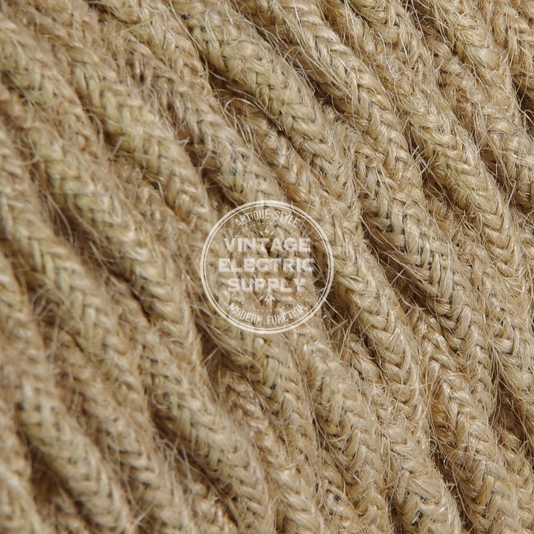 Natural Jute Twisted - Cloth Covered Wire - Vintage Lamp Cord - Antique ...