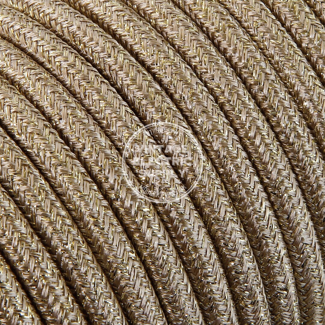 Gold Glittering Cloth Covered Wire - Vintage Lamp Cord - Antique Fan ...