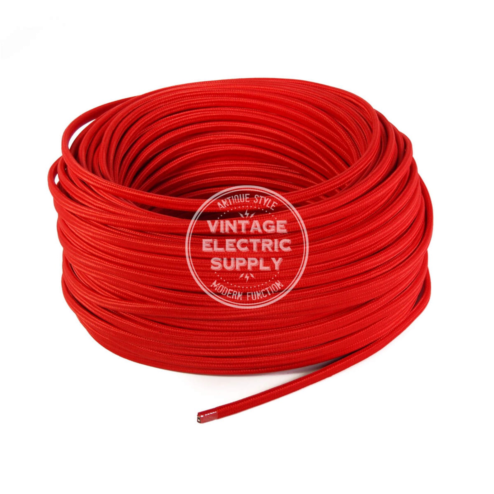 Red Parallel (flat) Cloth Covered Wire - Antique Lamp Cord - UL Listed ...