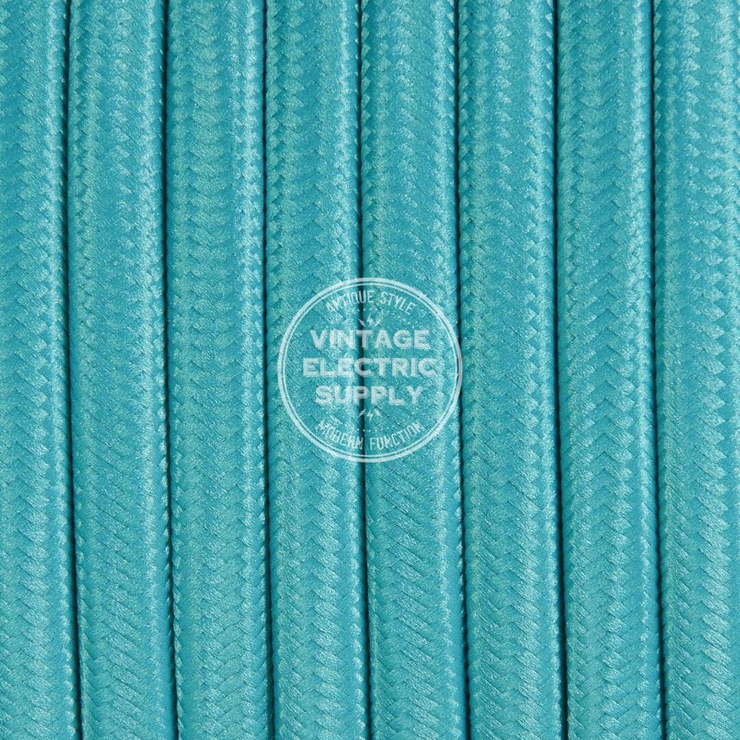 Teal Parallel (flat) Cloth Covered Wire - Antique Lamp Cord - UL Listed ...