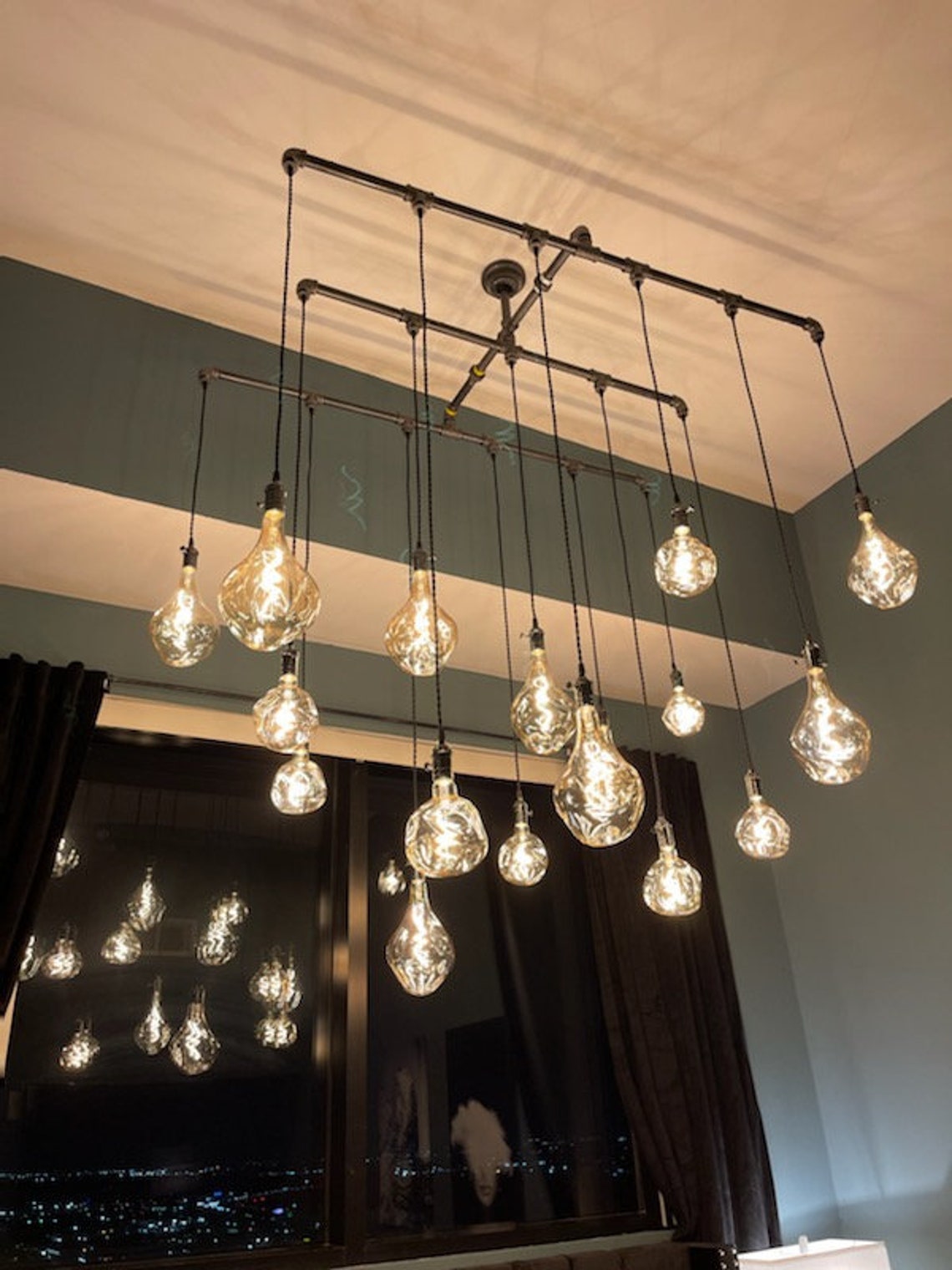 17 Light Industrial Chandelier - Etsy