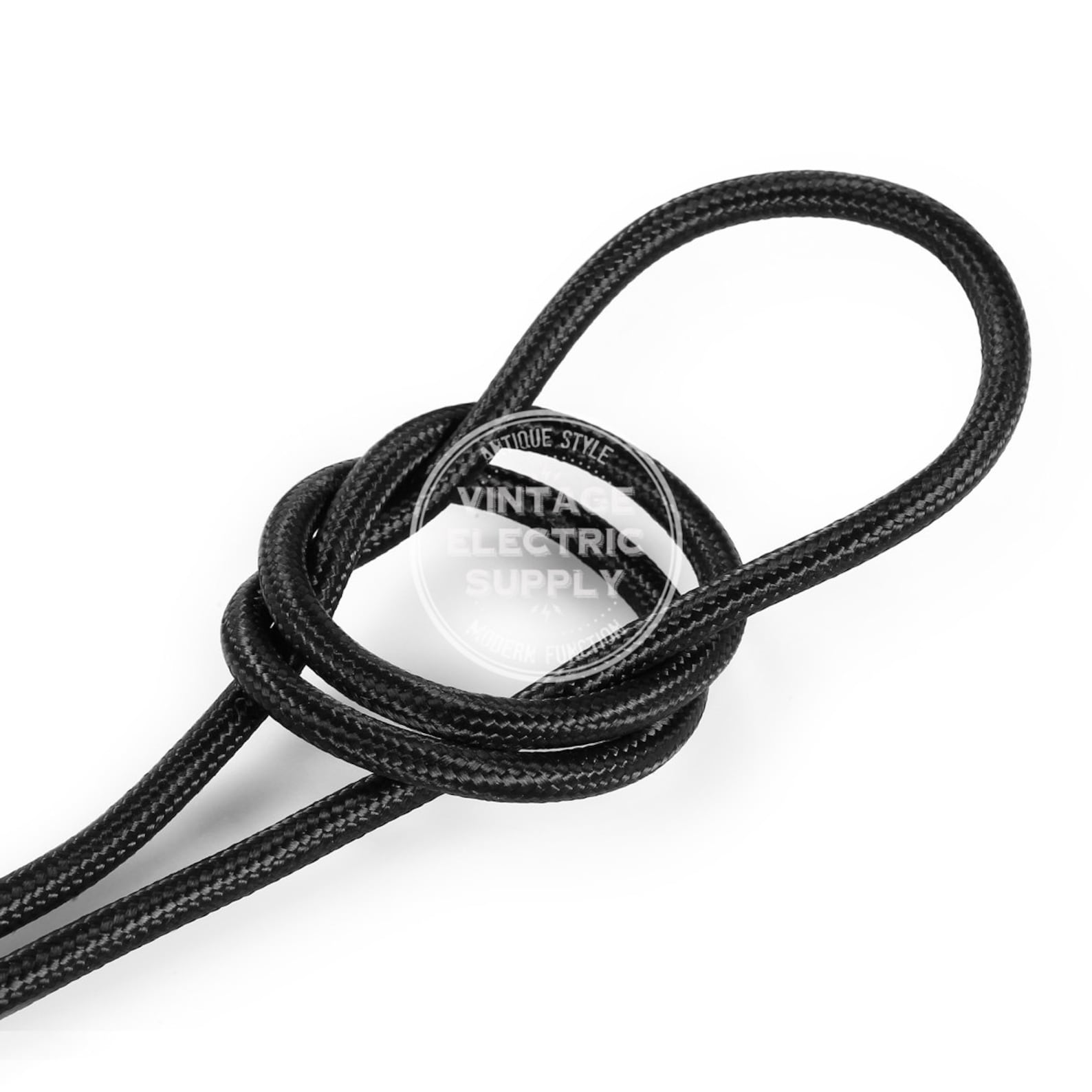 Black Cloth Covered Wire - Vintage Lamp Cord - Antique Fan Cord ...