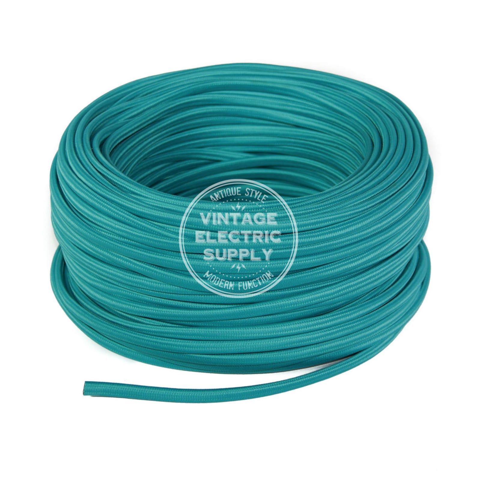 Teal Parallel (flat) Cloth Covered Wire - Antique Lamp Cord - UL Listed ...