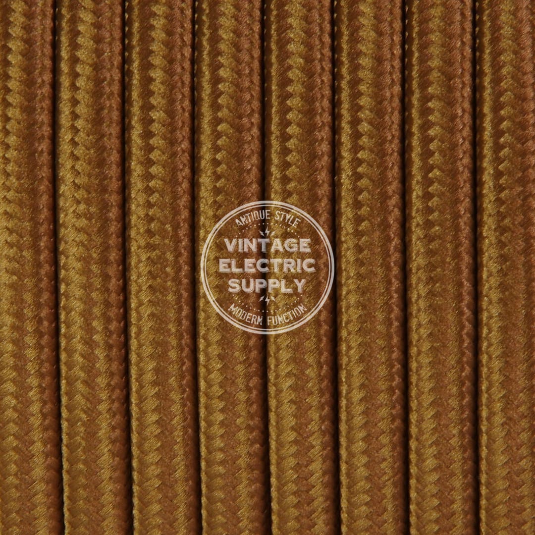 Cognac Parallel (flat) Cloth Covered Wire - Antique Lamp Cord - UL ...