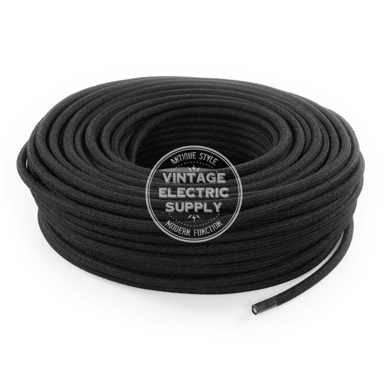 Black Raw Yarn - Cloth Covered Wire - Vintage Lamp Cord - Antique Fan ...