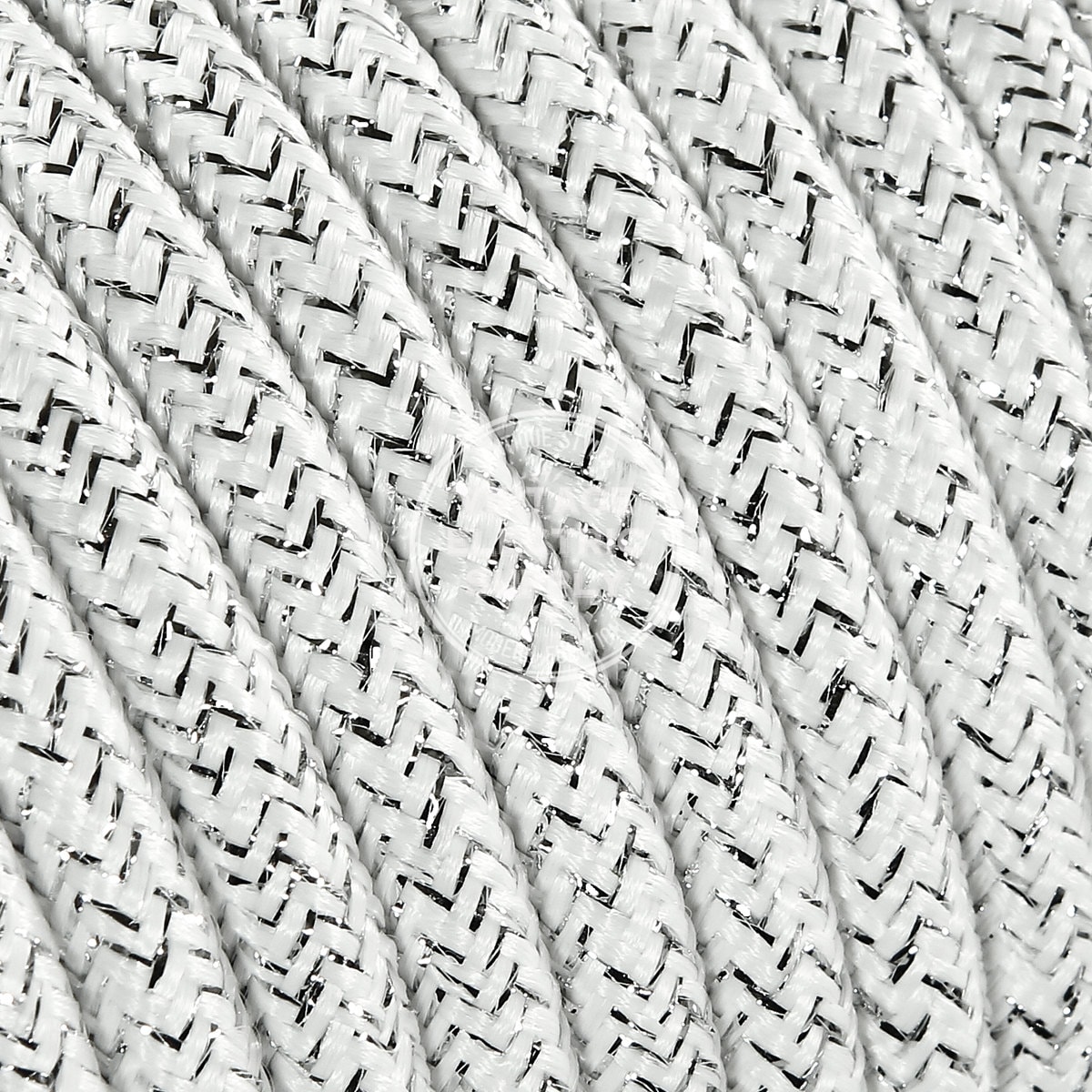 White Glittering Cloth Covered Wire - Vintage Lamp Cord - Antique Fan ...