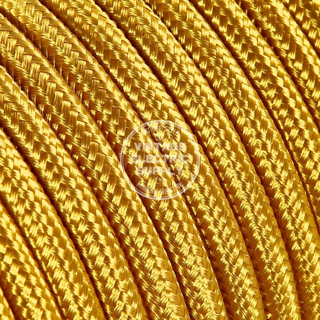 Gold Cloth Covered Wire - Vintage Lamp Cord - Antique Fan Cord - Fabric ...