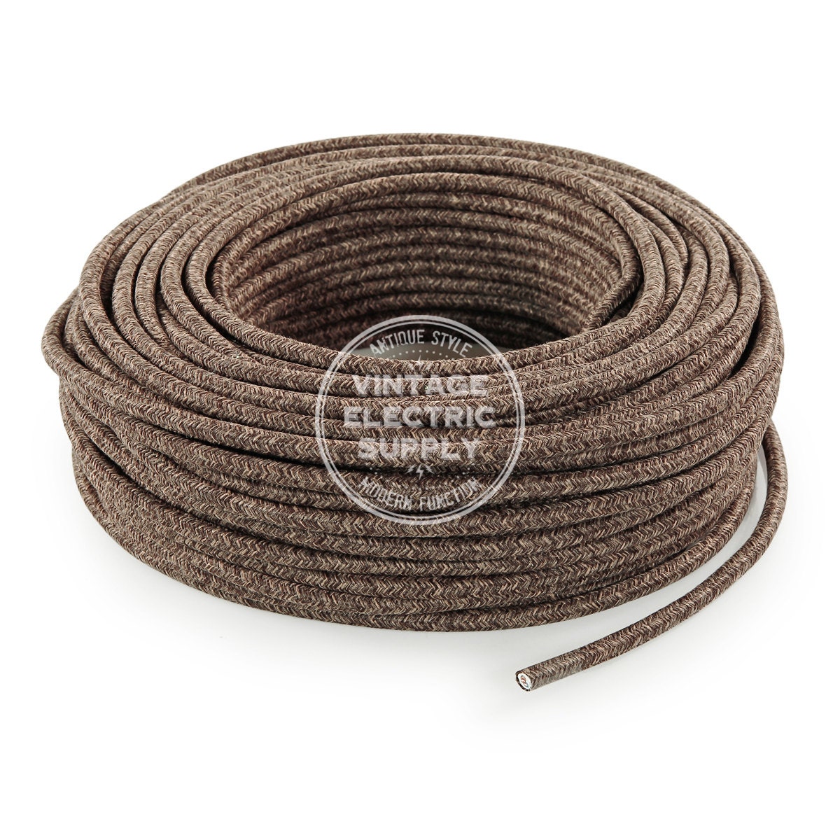 Brown Linen Cloth Covered Wire - Vintage Lamp Cord - Antique Fan Cord ...