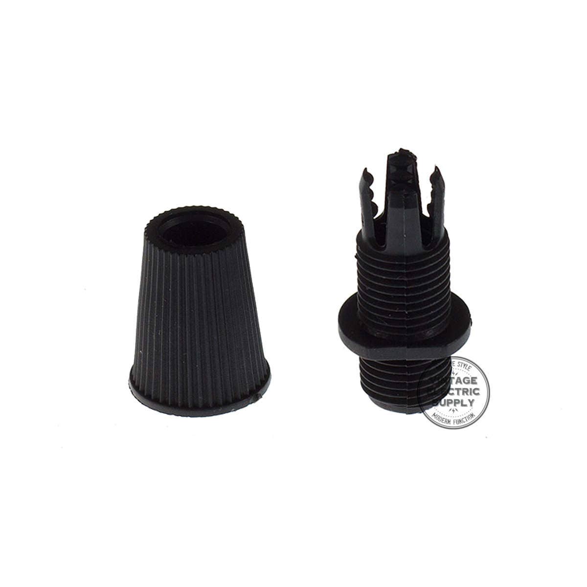 Black Phenolic Socket Rotary On/off With Screw Ring and Strain Relief ...