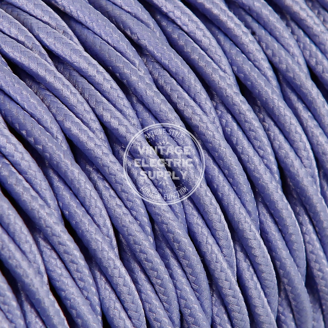 Lilac Twisted Cloth Covered Wire - Vintage Lamp Cord - Antique Fan Cord ...