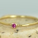 Tiny Ruby Ring, Ruby Stacking Ring, Solid 14k Gold Ruby Ring, Ruby Mothers Ring, July Birthstone ...