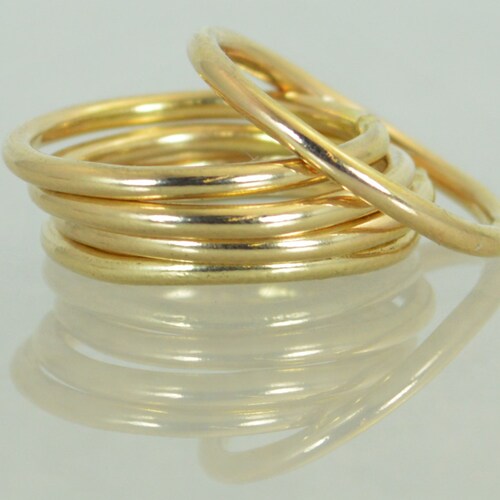 Classic Gold Stackable Rings 14k Gold Filled Gold Stacking | Etsy