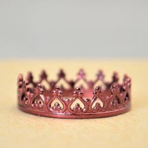 Dainty Maroon Crown Ring, Maroon Princess Crown Ring, Princess Ring ...