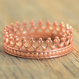 Rose Gold Crown Ring, Princess Ring, Rose Gold Ring, Tiara Ring, Rose ...
