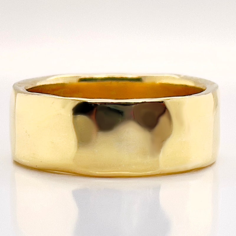 Wide 14k Gold Wedding Band - Etsy