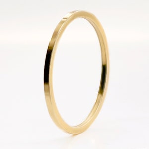 1mm Thin Square Gold Ring 10k, 14k, 18k, or 22k, Solid Gold, Square ...