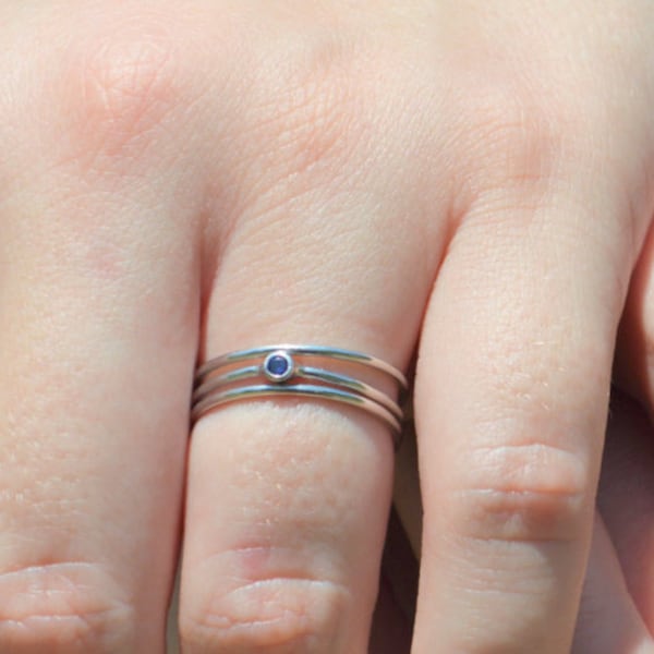 Sapphire Stack Ring - Etsy