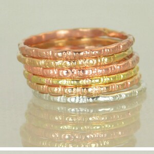 Bohemian Stacking Rings, Boho Rings, Tribal Rings, Ripple Stacking Ring ...