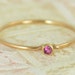 Tiny Ruby Ring Set, Solid Rose Gold Wedding Set, Stacking Ring, Solid 14k Gold Ruby Ring, July ...