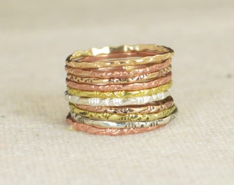 Bohemian Stacking Rings BoHo Rings Tribal Rings Ripple | Etsy