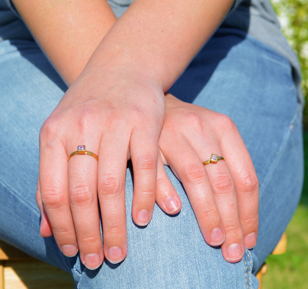 Square Pink Tourmaline Ring, Gold Filled Tourmaline Ring, October ...