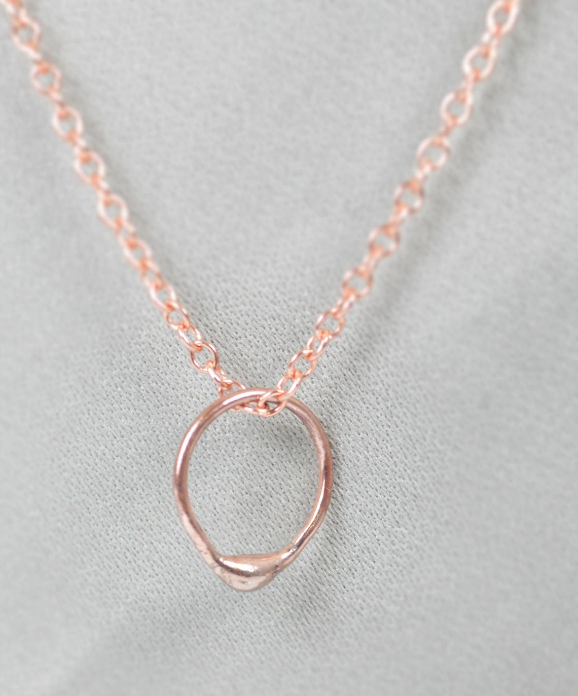 Copper Dew Drop Necklace Copper Circle Necklace Dew Drop | Etsy