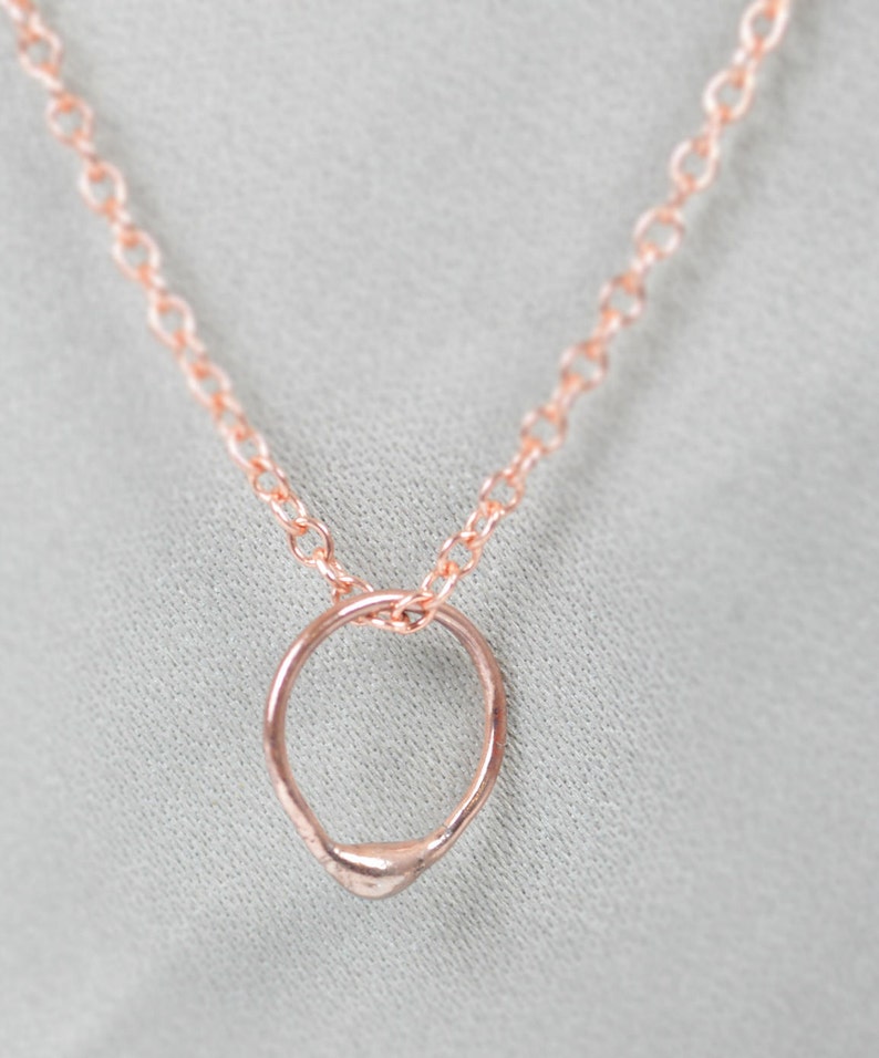 Copper Dew Drop Necklace Copper Circle Necklace Dew Drop | Etsy