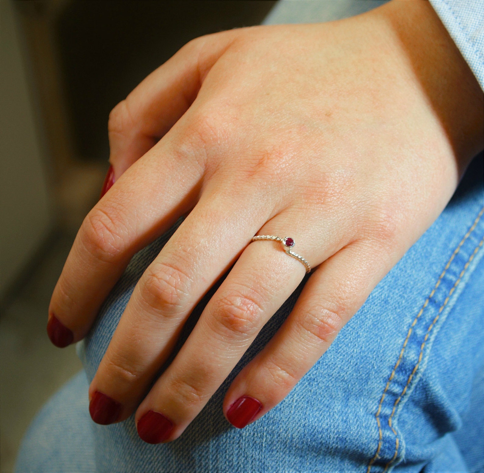 Wave Ring Silver Wave Ring Ruby Mothers Ring Ruby - Etsy