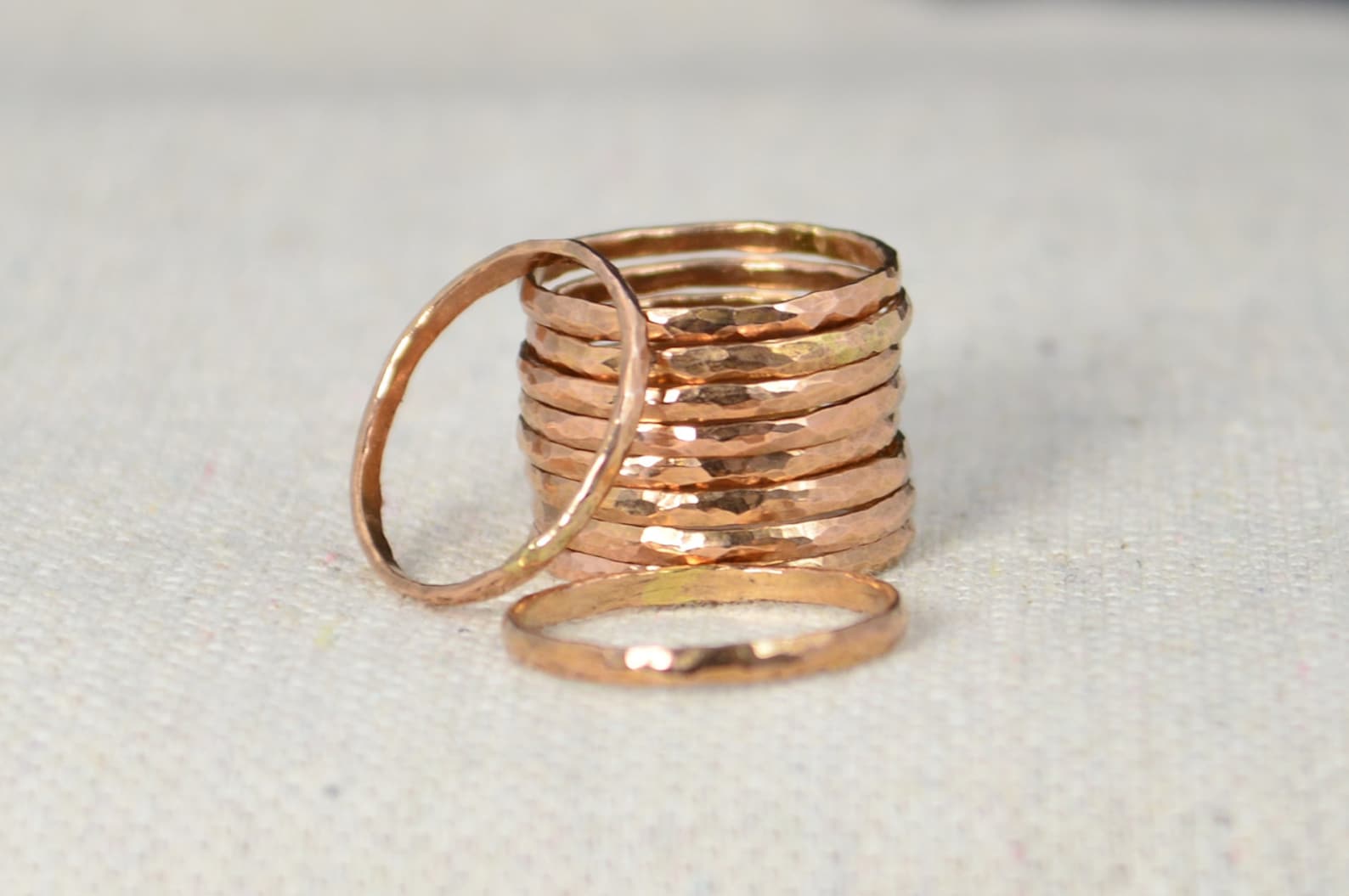 Classic Rose Gold Stackable Rings 14k Rose Gold Filled | Etsy