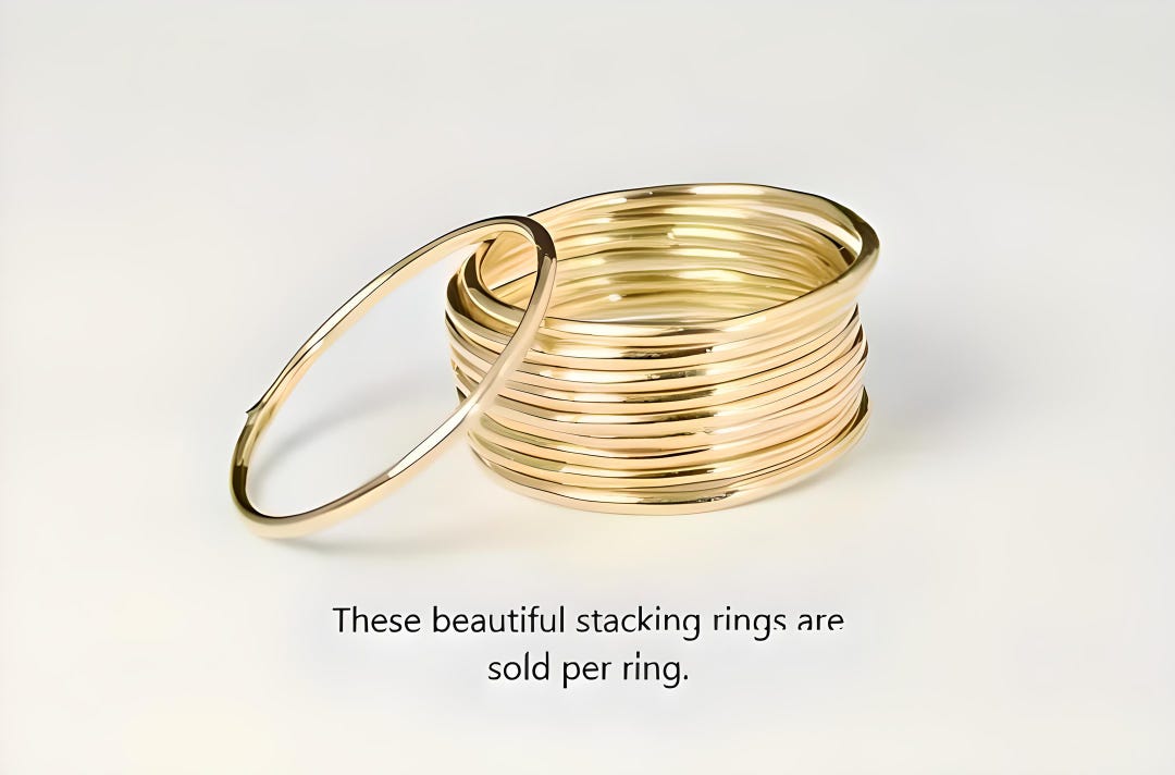Thin Round Gold Stackable Ring, 14k Gold Filled, Stacking Rings, Dainty ...