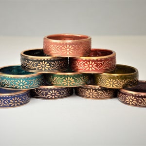 Japanese Coin Ring, Green Ring, Japanese Ring, Coin Ring, Bronze Ring ...