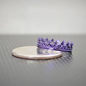 Dainty Purple Crown Ring, Purple Princess Crown Ring, Princess Ring ...