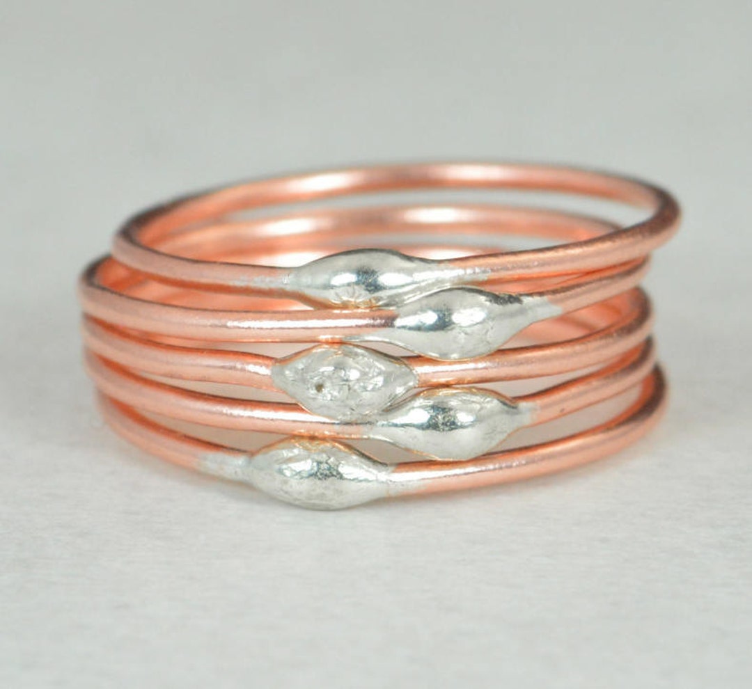Unique Copper Stacking Ring(s), Bimetal Ring, Hippie Ring, Copper Boho ...