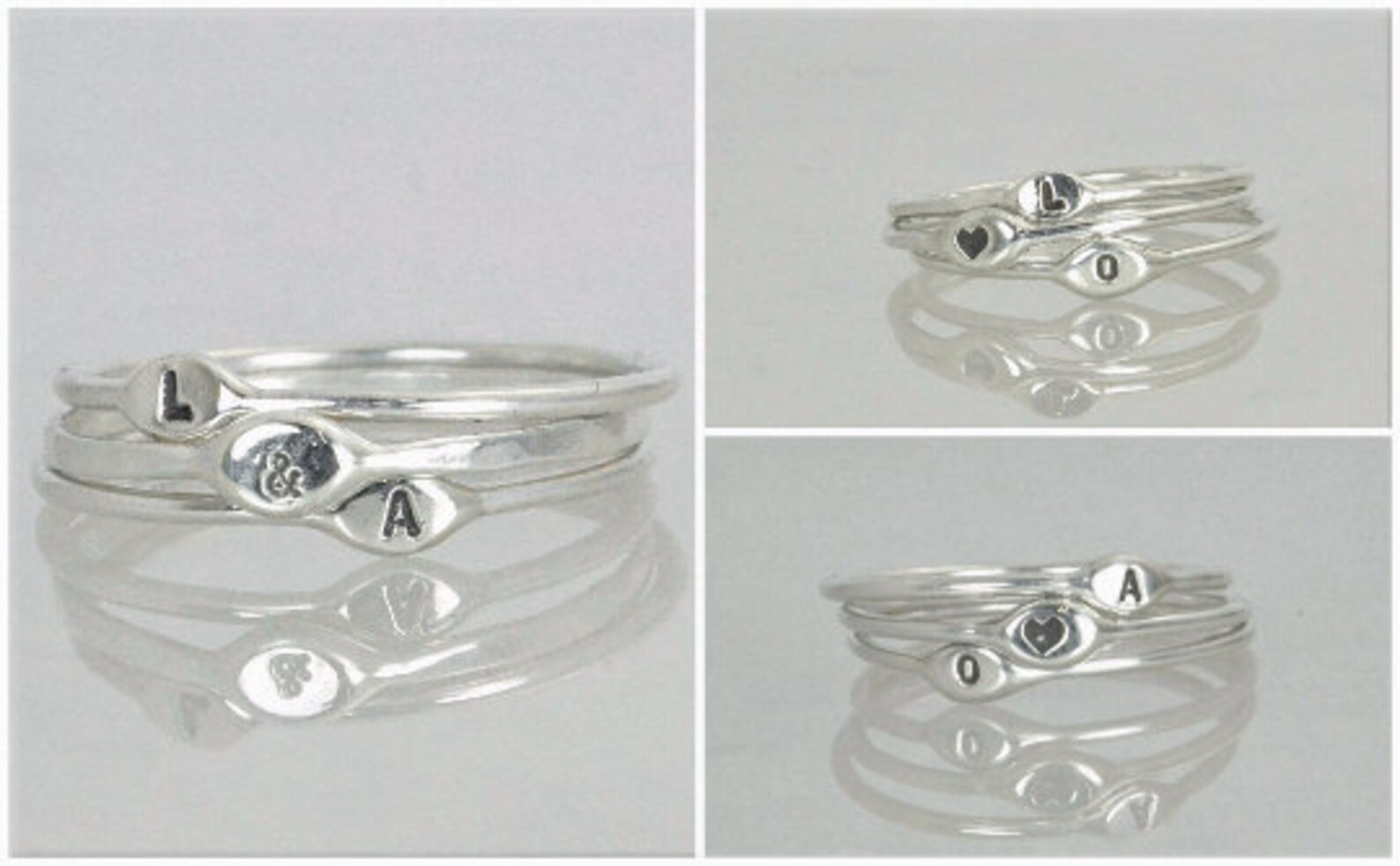 Initial Ring Initial Rings Silver Initial Ring Custom - Etsy