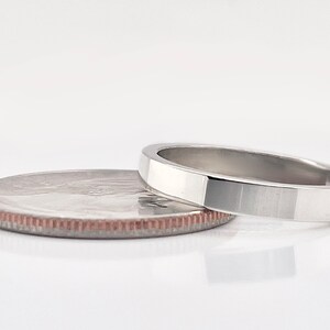 3mm Wide Flat Silver Ring, Sterling Band, Minimal Wedding Band, Sterling Silver Ring, Danity ...