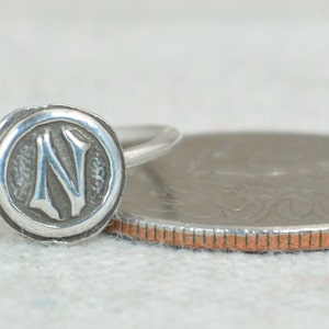 Bohemian, Letter N Ring, Silver N Ring, Initial Ring, Monogram Ring ...