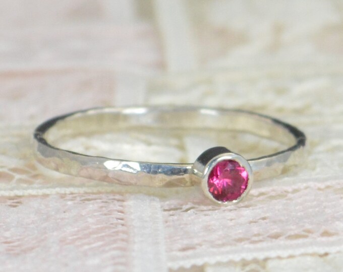 Ruby Engagement Ring, Sterling Silver, Ruby Wedding Ring Set, Rustic ...