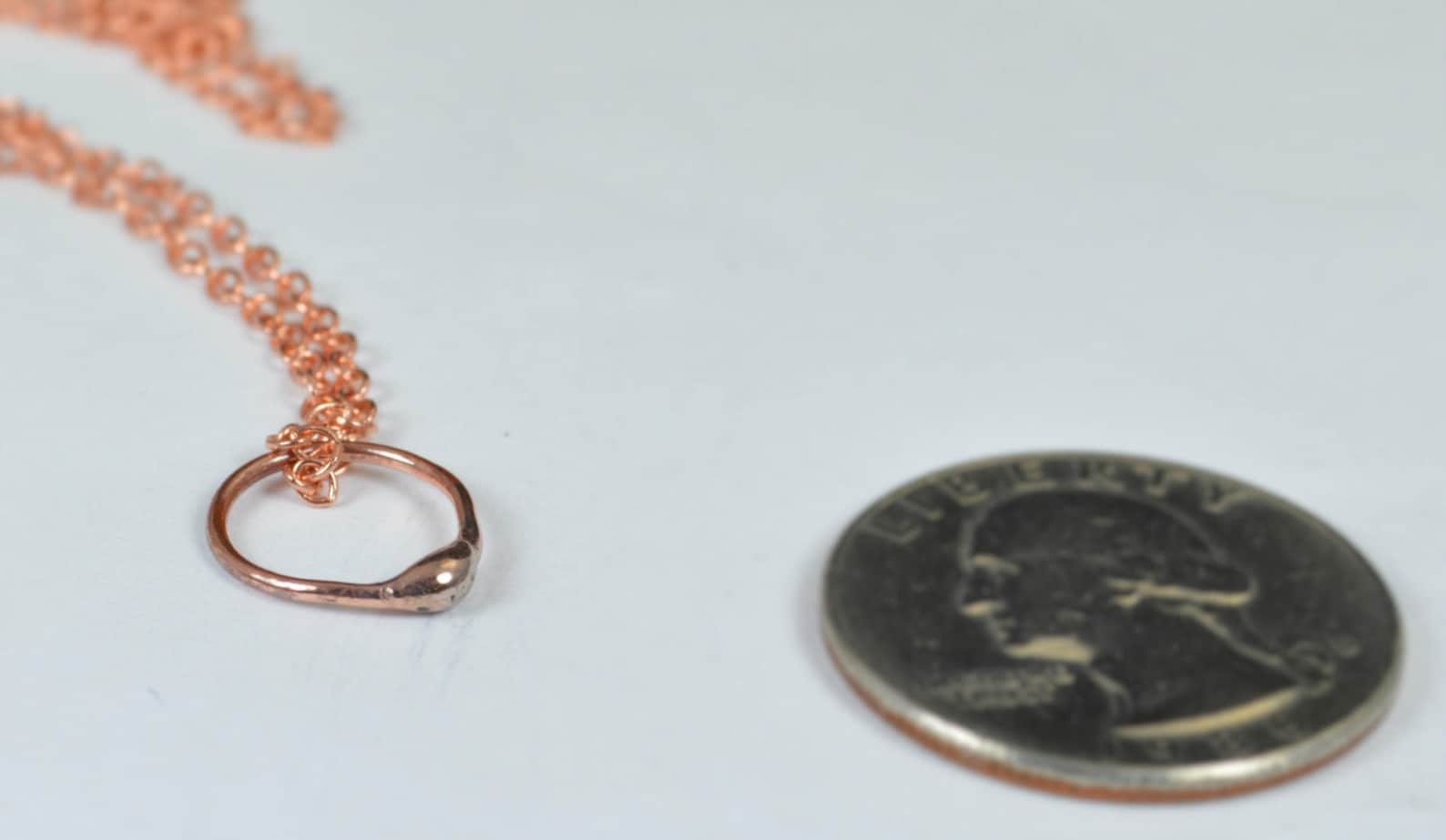 Copper Dew Drop Necklace Copper Circle Necklace Dew Drop | Etsy