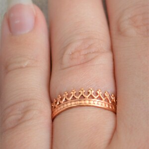 Rose Gold Crown Ring, Princess Ring, Rose Gold Ring, Tiara Ring, Rose ...