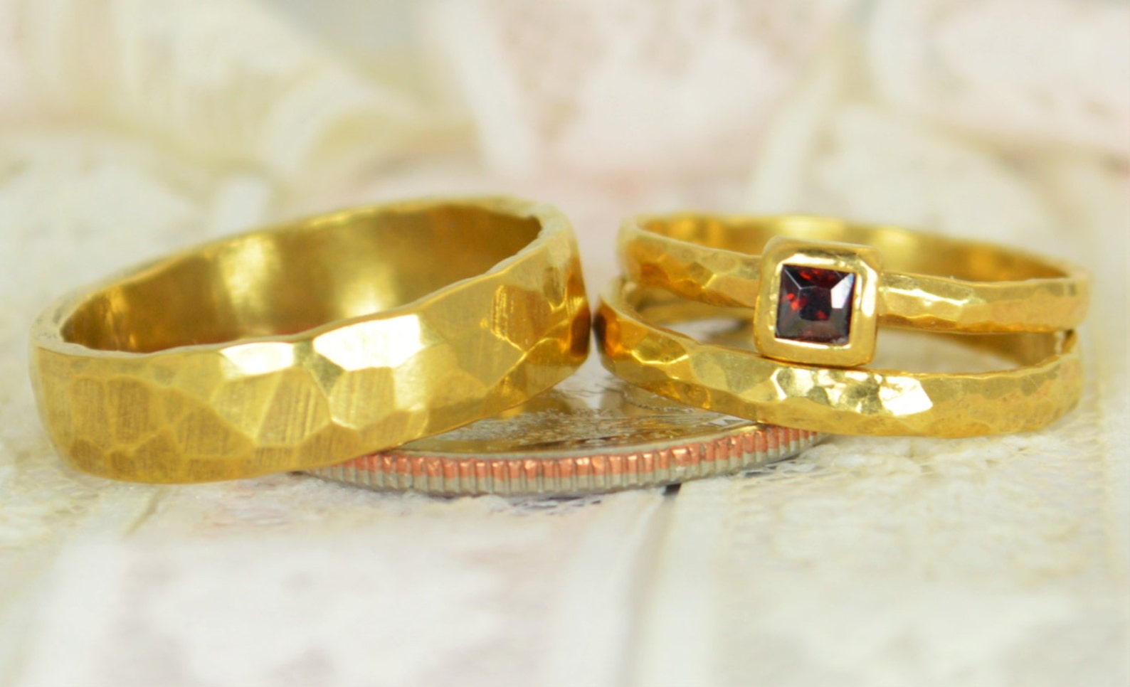 Square Garnet Engagement Ring Gold Filled Garnet Wedding - Etsy