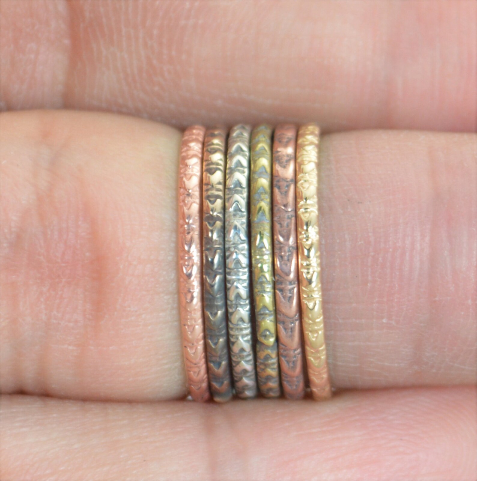 Tribal Rings Bohemian Heart Stacking Rings Boho Rings | Etsy